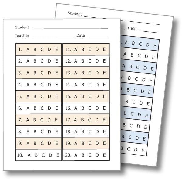Accessible Multiple Choice Answer Sheets: Braille (25-pack) | American ... Accessible Multiple Choice Answer Sheets: Braille (25-pack) | American ...